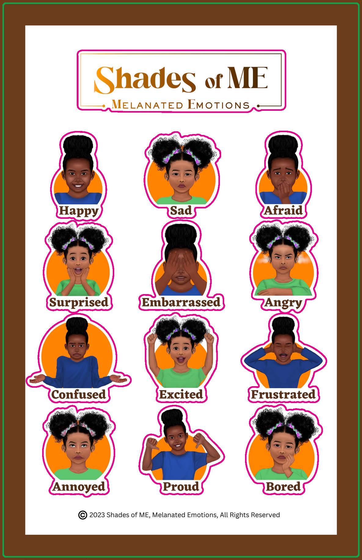 Shades of ME - Feelings Chart - Girls