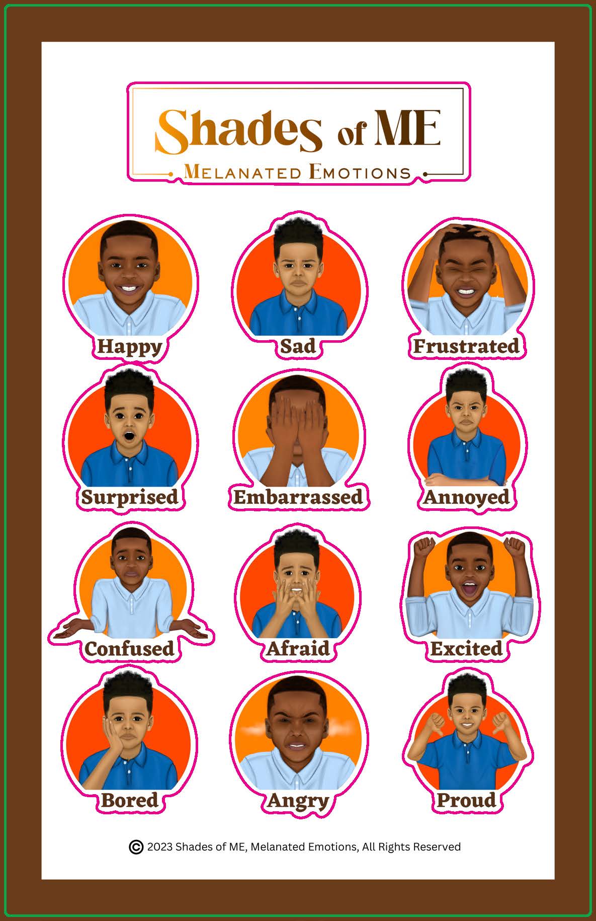 Shades of ME - Feelings Chart - Boys